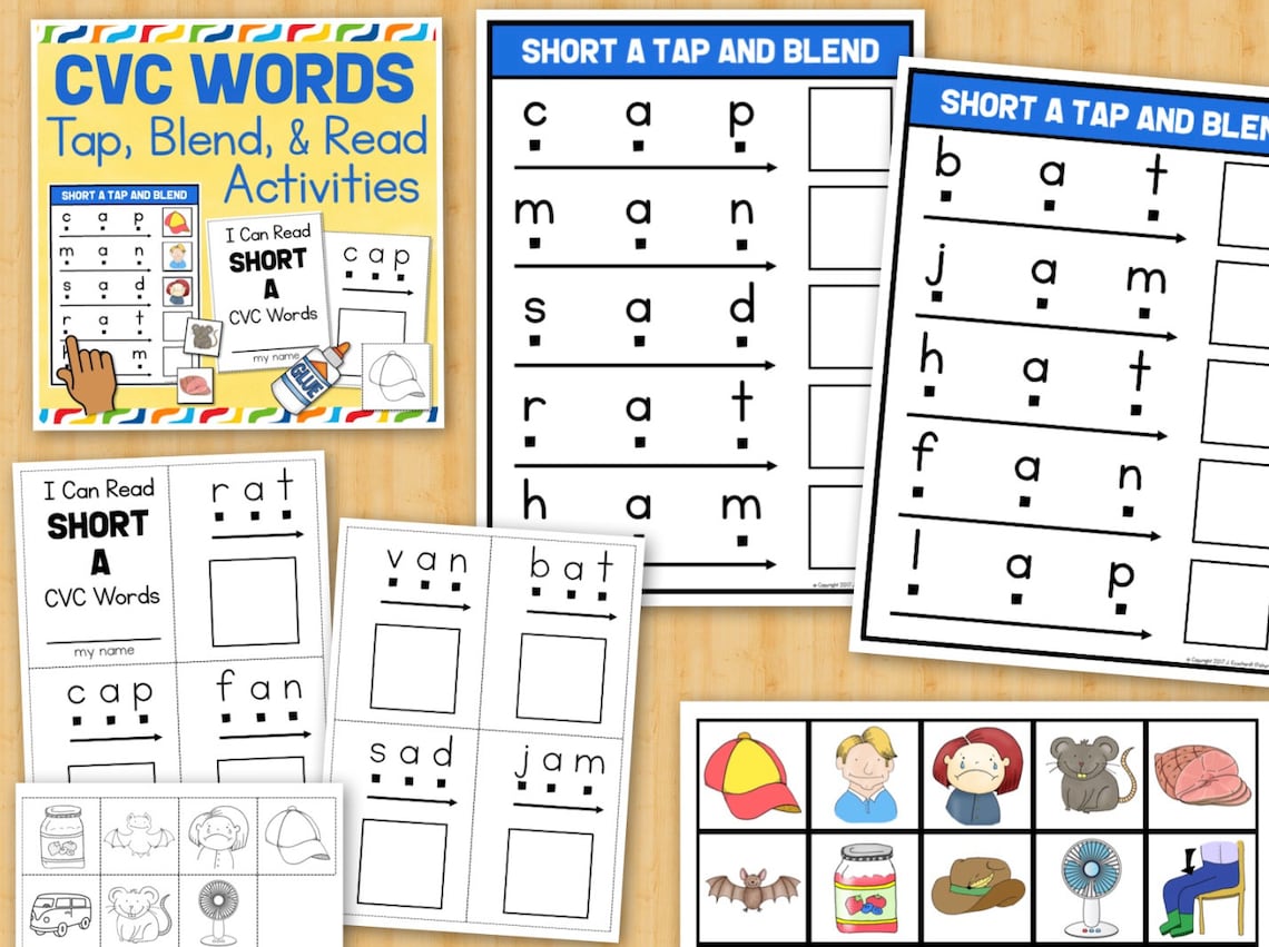 Learn to Read CVC Words Phonics Activities Kindergarten | Etsy