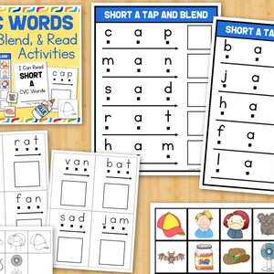 Learn to Read CVC Words Phonics Activities Kindergarten Reading ...