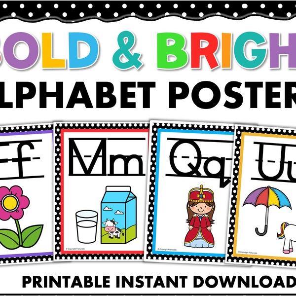 Printable Alphabet Classroom Decor - Etsy