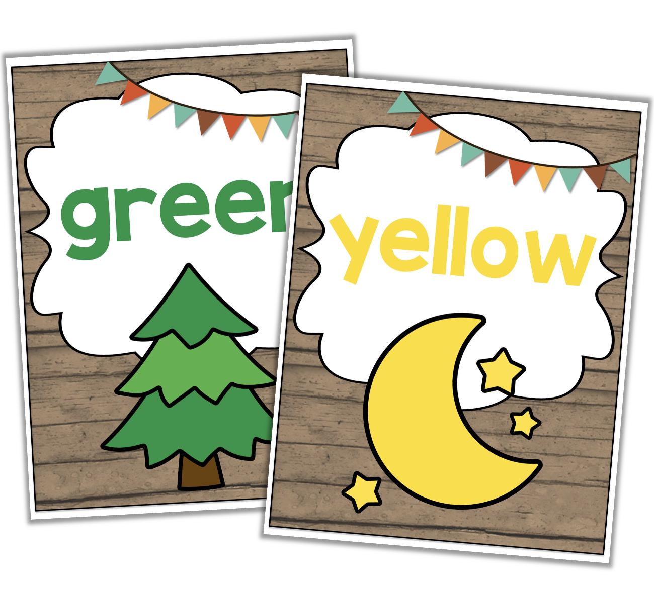 Printable Camping Theme COLOR Posters Classroom Decor Learning Colors ...