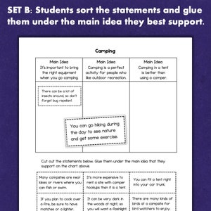 3rd Grade Reading Comprehension Cut & Paste Worksheets Main Idea ...