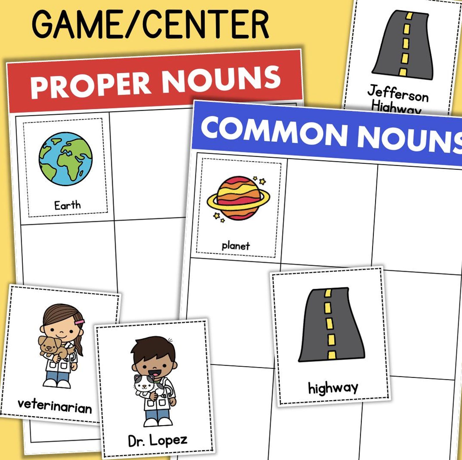 Common and Proper Nouns 2nd Grade Grammar Language Arts Worksheets ...