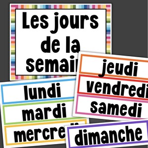 Les Jours De La Semaine FRENCH Days of the Week Posters and Worksheets ...