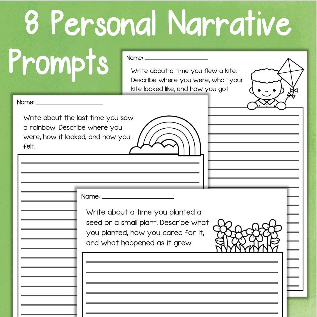 2nd 3rd Grade Writing Prompts and Printable Worksheets Year Long Bundle ...