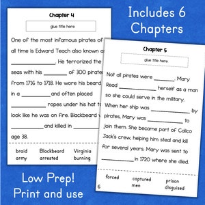 PIRATES Reading Comprehension Activity Book Printable Digital 2nd 3rd ...