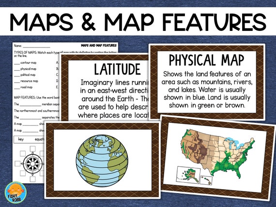 MAPS Map Skills Posters & Worksheet Social Studies Classroom - Etsy UK