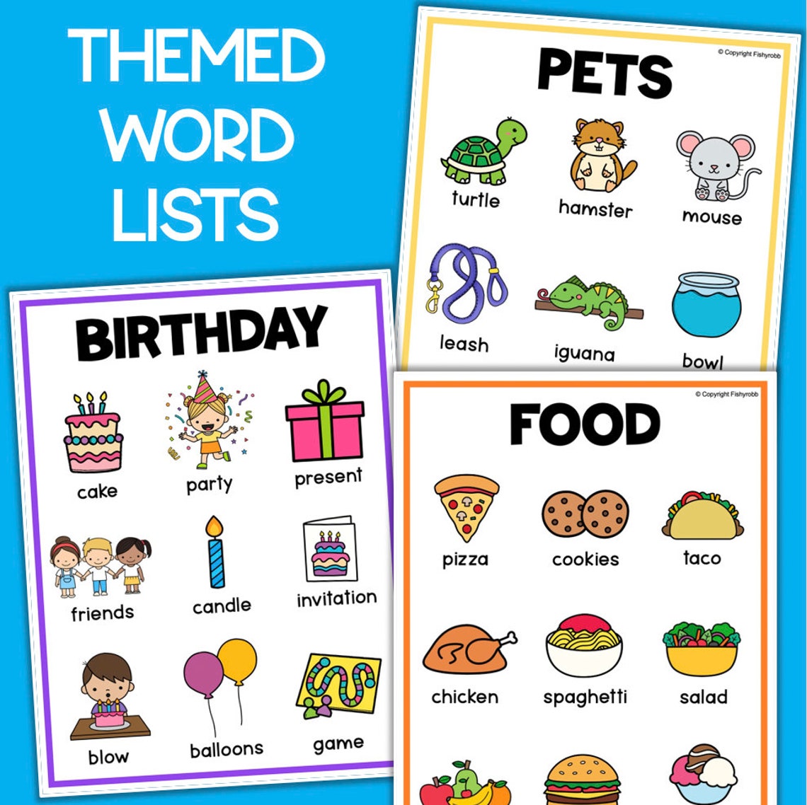 WRITING CENTER Posters Themed Word Lists Anchor Charts Banner - Etsy UK