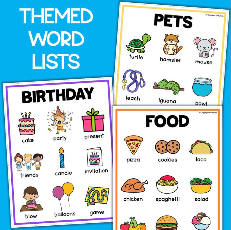 WRITING CENTER Posters Themed Word Lists Anchor Charts Banner for ...