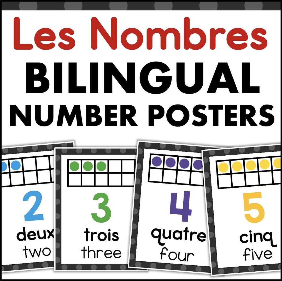 Les Nombres FRENCH Number Posters 0-20 Bilingual French Classroom Decor ...