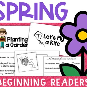 SPRING Printable Books for Beginning Readers Sight Words - Etsy