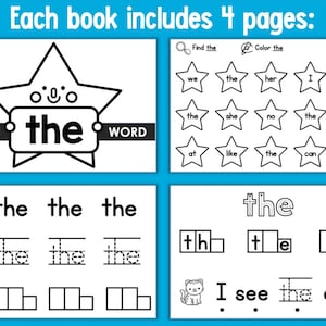 Printable Sight Word Books for 100 High Frequency Words Kindergarten ...