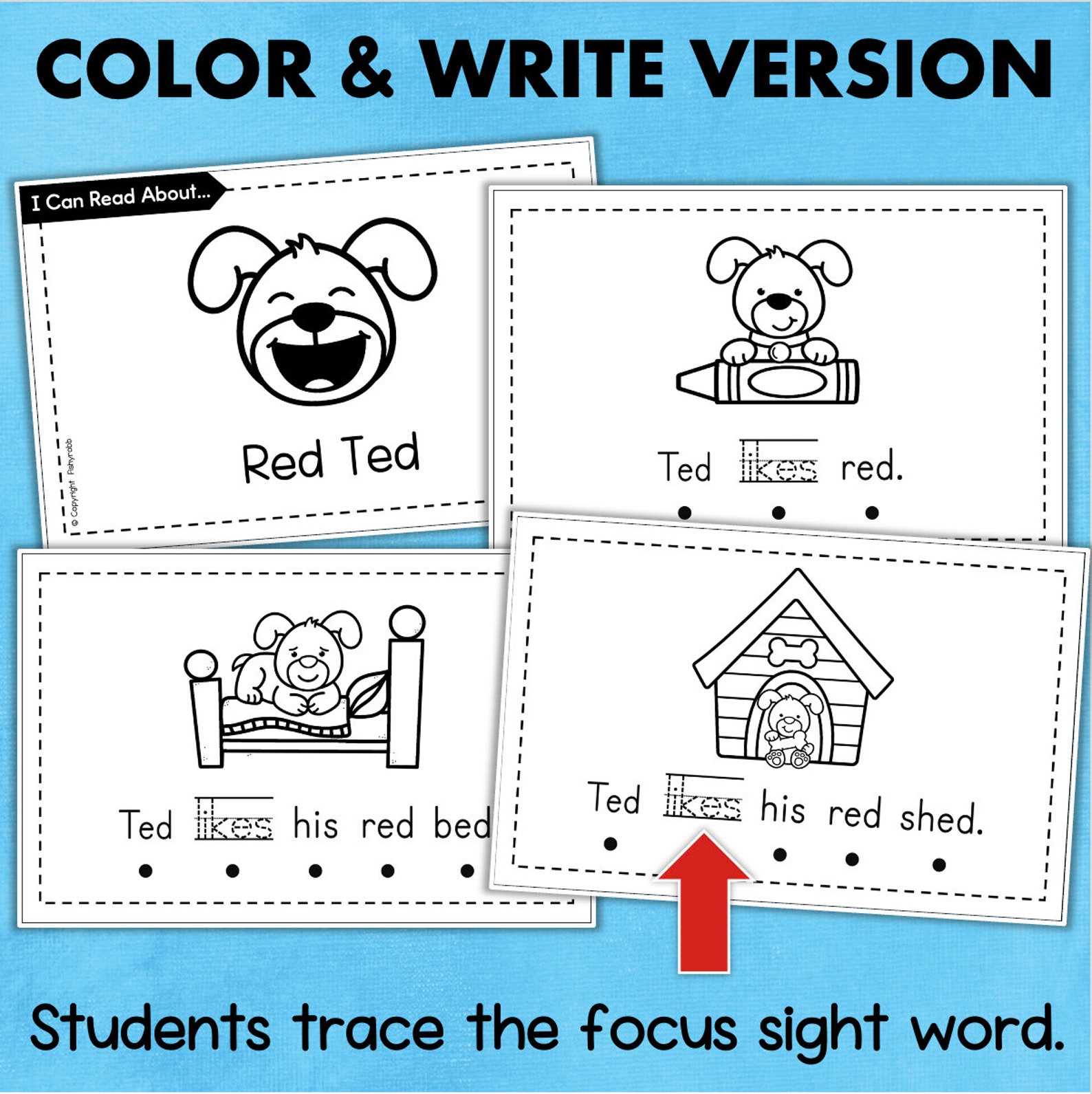 Kindergarten Sight Word Beginning Readers LEARN TO READ Printable Books ...