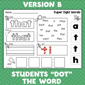Kindergarten 1st Grade Sight Words 100 Practice Worksheets High ...