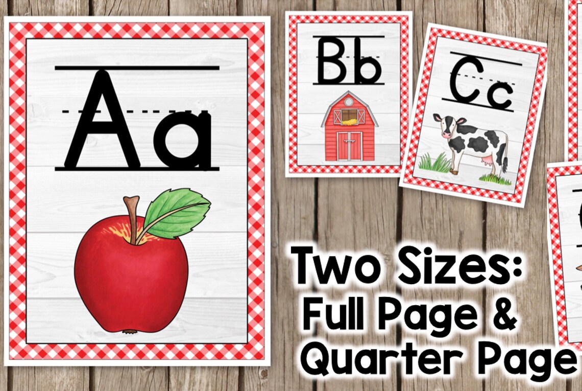 Printable Farm Theme Alphabet Posters ABC Letters Classroom - Etsy Canada