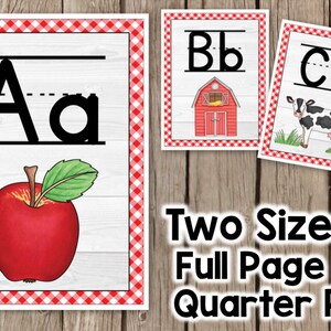 Printable Farm Theme Alphabet Posters ABC Letters Classroom Decor ...