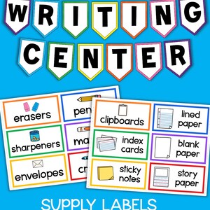 WRITING CENTER Posters Themed Word Lists Anchor Charts Banner for ...