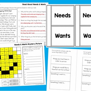 Learning About Money Goods and Services Needs and Wants Worksheets ...