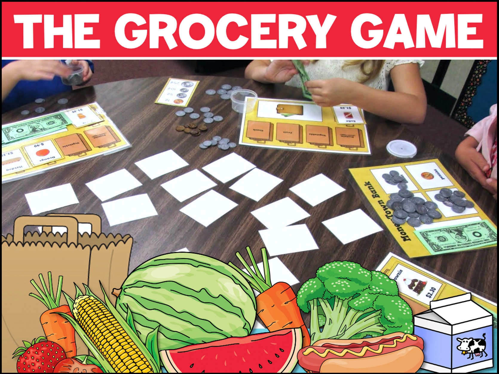 Counting Money Grocery Shopping Game Classroom or Homeschool - Etsy
