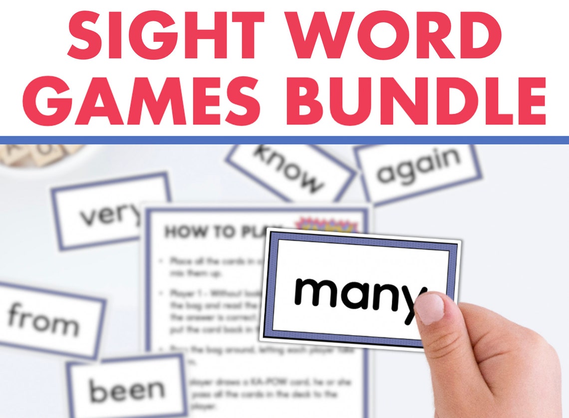 Sight Word Games Bundle Kindergarten 1st 2nd 3rd Grade - Etsy