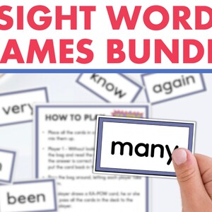 Sight Word Games Bundle Kindergarten 1st 2nd 3rd Grade - Etsy