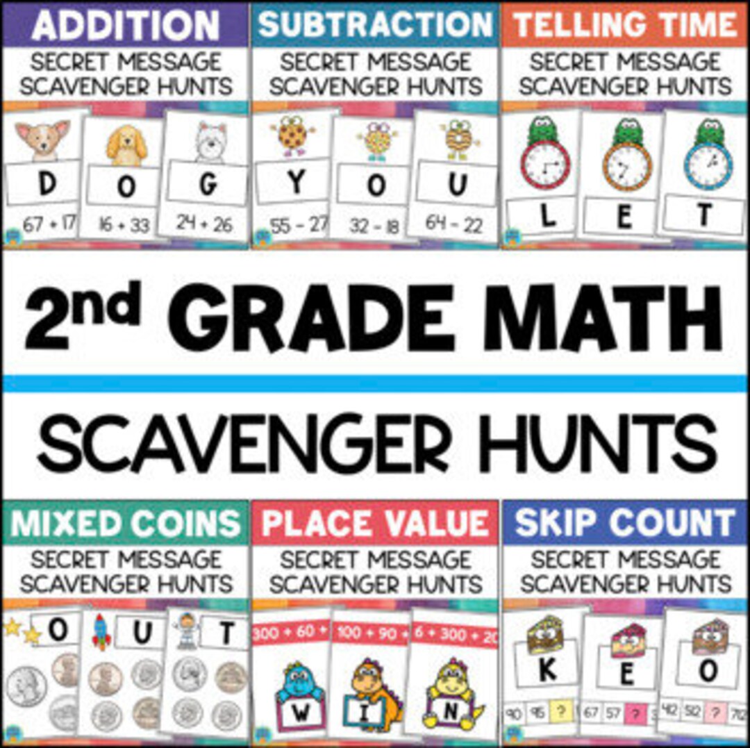 2nd Grade Math Activities BUNDLE Addition Subtraction Telling Time ...