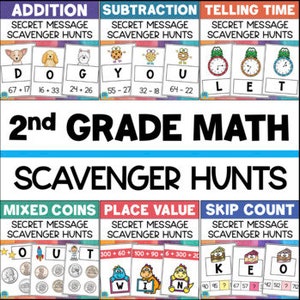 2nd Grade Math Activities BUNDLE Addition Subtraction Telling Time ...