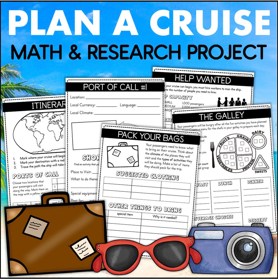 Plan A Cruise Vacation 4th Grade Math Practice and Geography Research ...