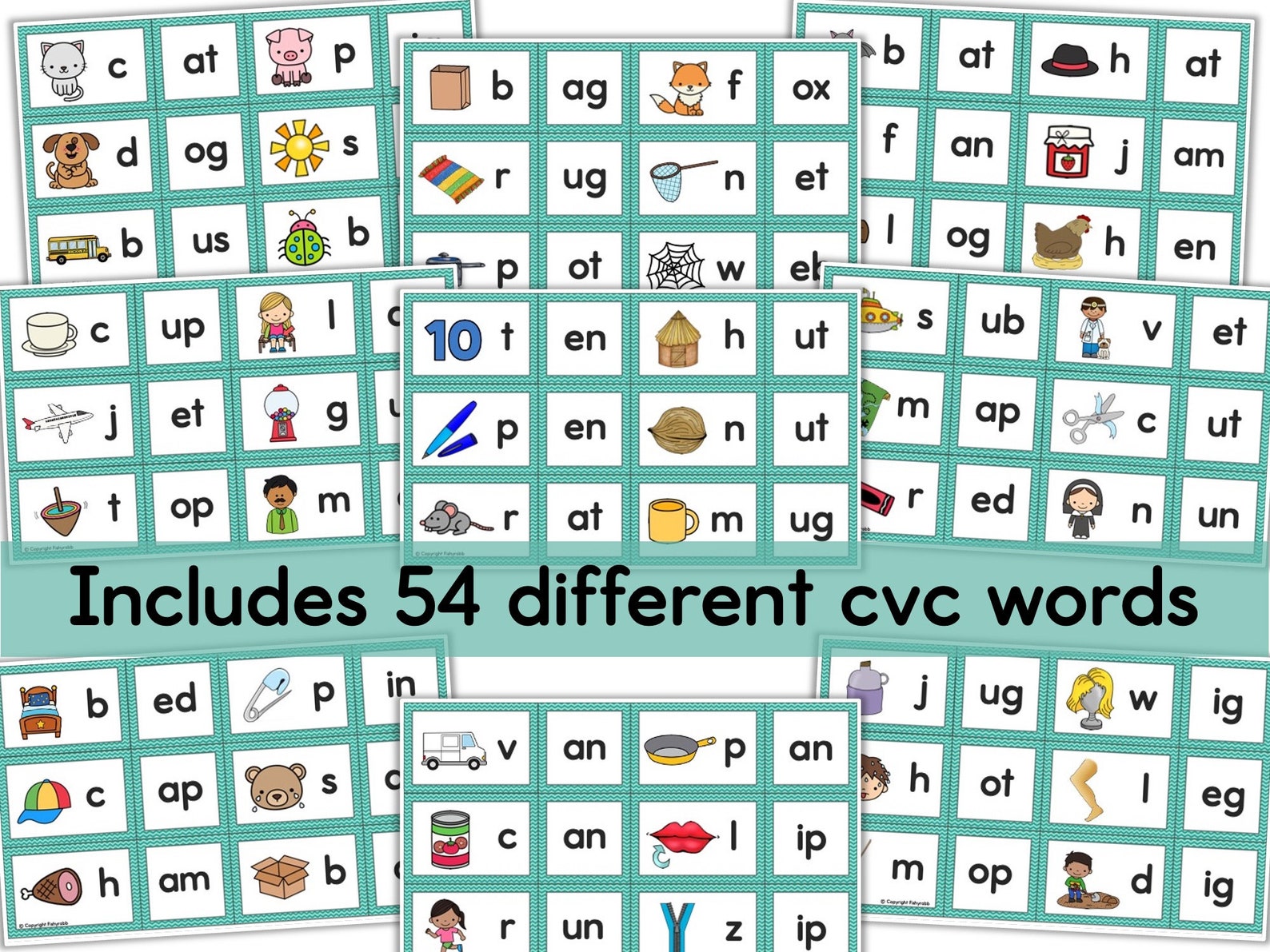 Kindergarten Learn to Read Activities Reading Game and Worksheets CVC ...