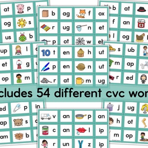 Kindergarten Learn to Read Activities Reading Game and Worksheets CVC ...