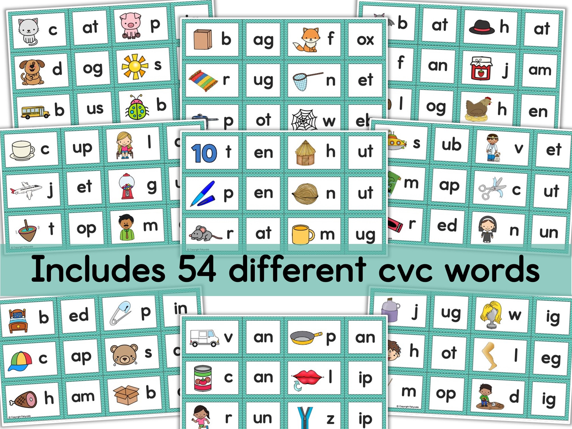 Kindergarten Learn to Read Activities Reading Game and Worksheets CVC ...