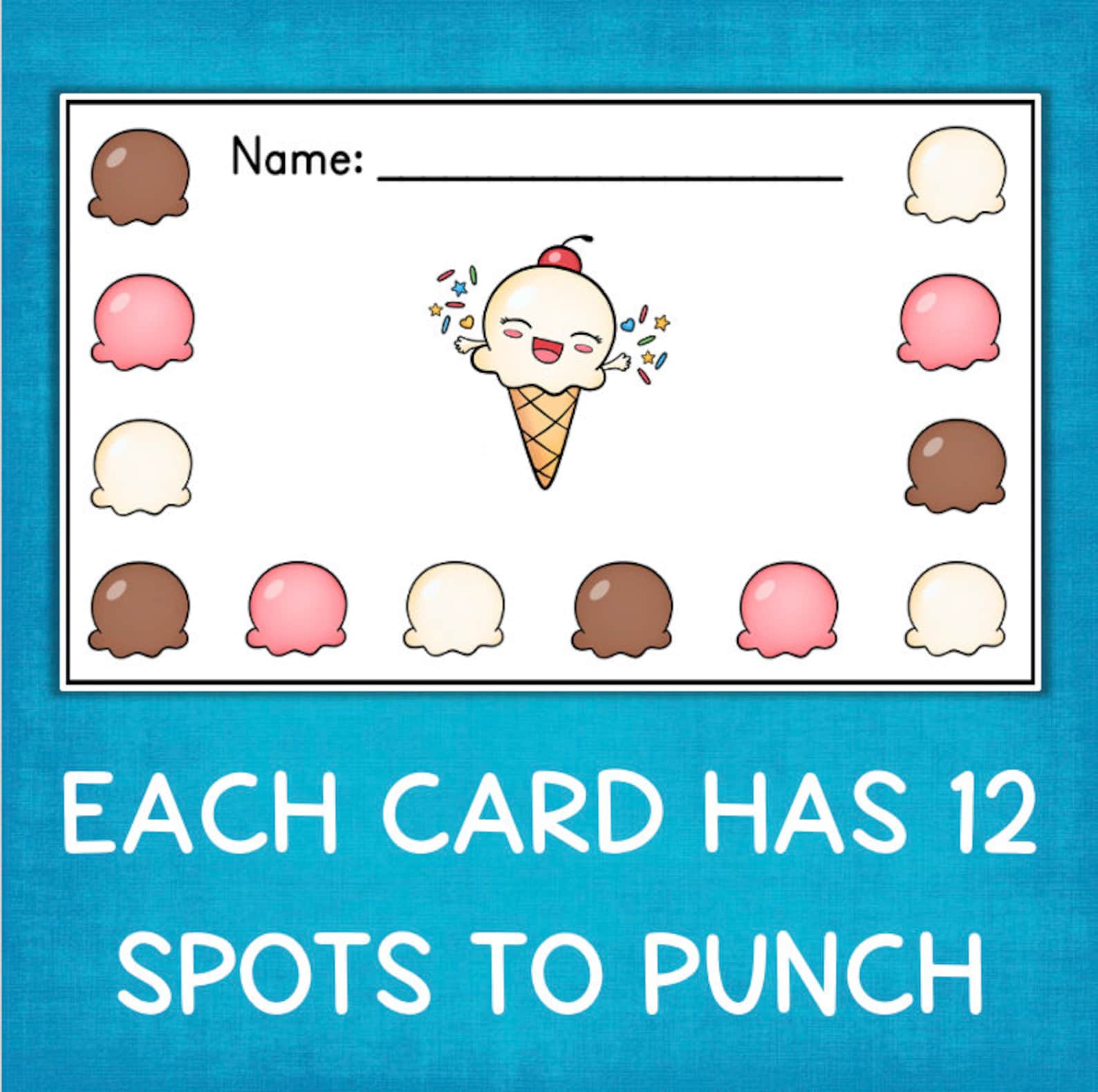 Punch Cards for Kids Behavior Management, Rewards, Goal Setting ...
