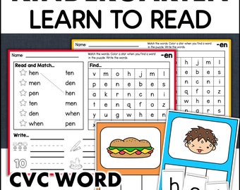 Phonics CVC Short Vowels Story Sequence for Kindergarten and - Etsy ...