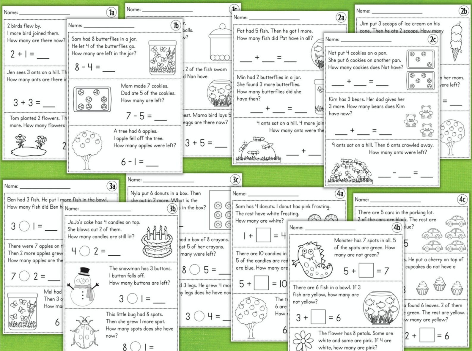 Kindergarten Math Printable Homeschooling Worksheets Addition and ...
