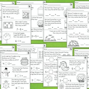 Kindergarten Math Printable Homeschooling Worksheets Addition and ...
