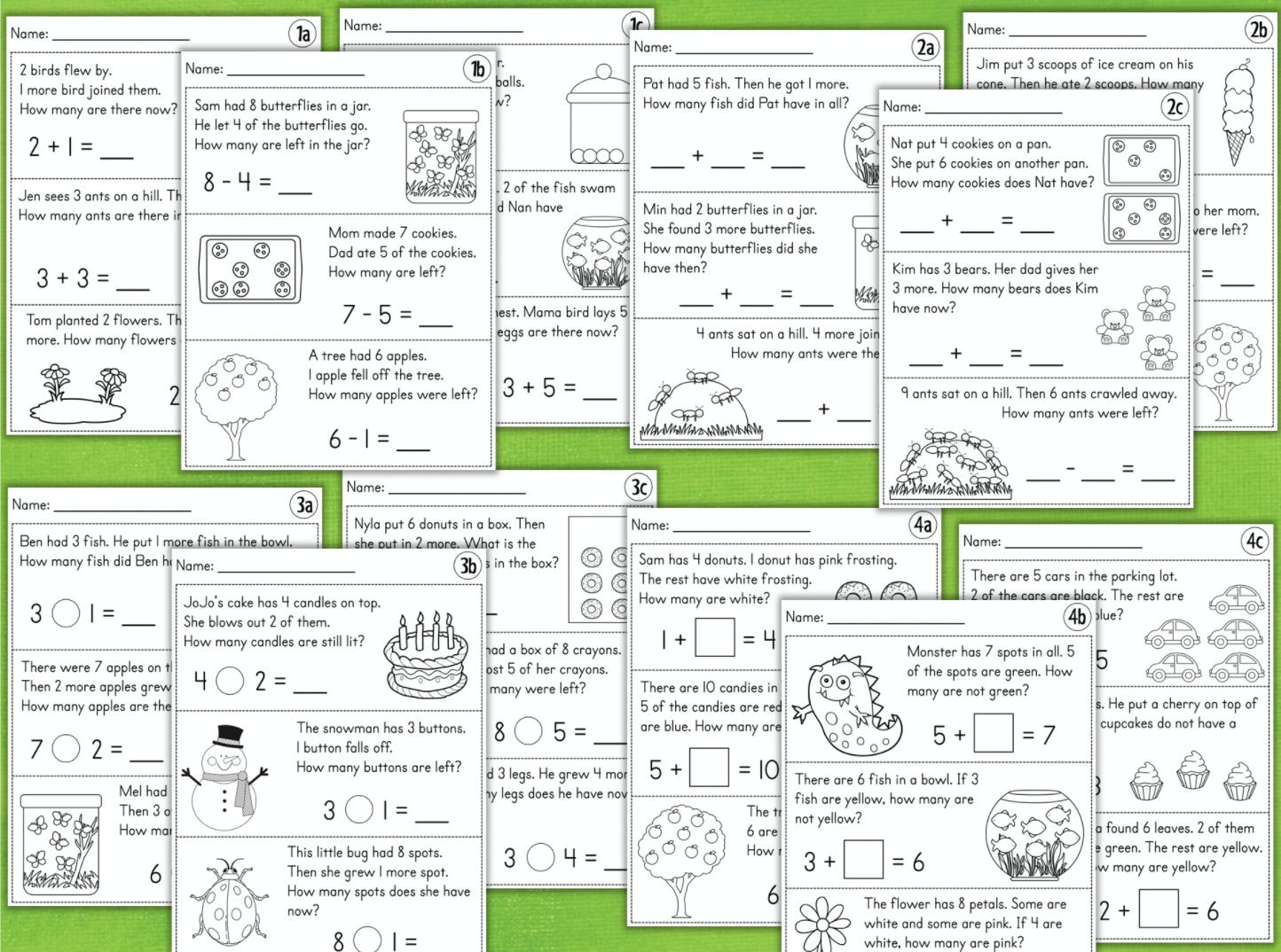 Kindergarten Math Printable Homeschooling Worksheets Addition and ...