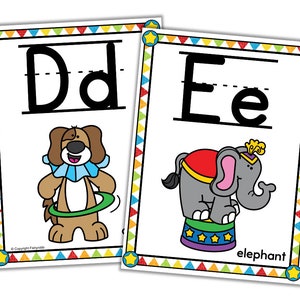 Printable Circus Theme ABC Alphabet Posters Letters A to Z Classroom ...