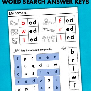 Kindergarten Learn to Read Worksheets CVC Word Families Phonics ...