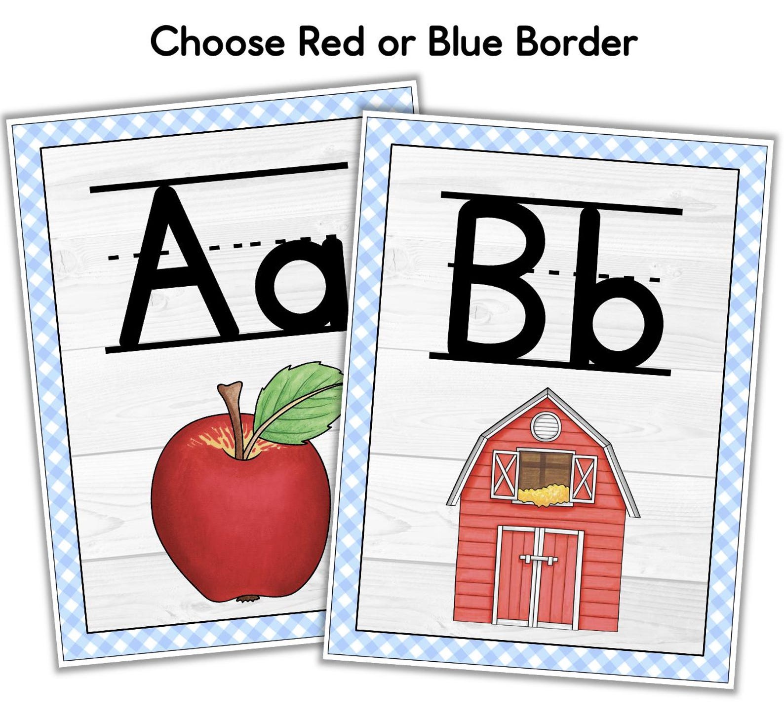 Printable Farm Theme Alphabet Posters ABC Letters Classroom Decor ...