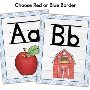 Printable Farm Theme Alphabet Posters ABC Letters Classroom Decor ...