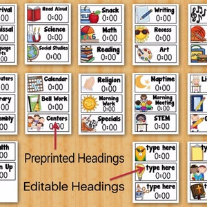 EDITABLE Classroom Daily Schedule Cards & Clocks Back to School Decor ...