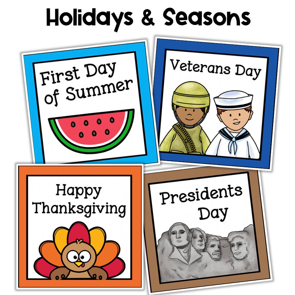 Pocket Chart Calendar Cards HOLIDAYS & EVENTS Classroom Homeschool - Etsy