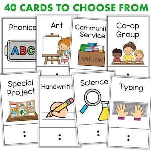 HOMESCHOOL Daily Visual Schedule Cards Printable Instant Download - Etsy