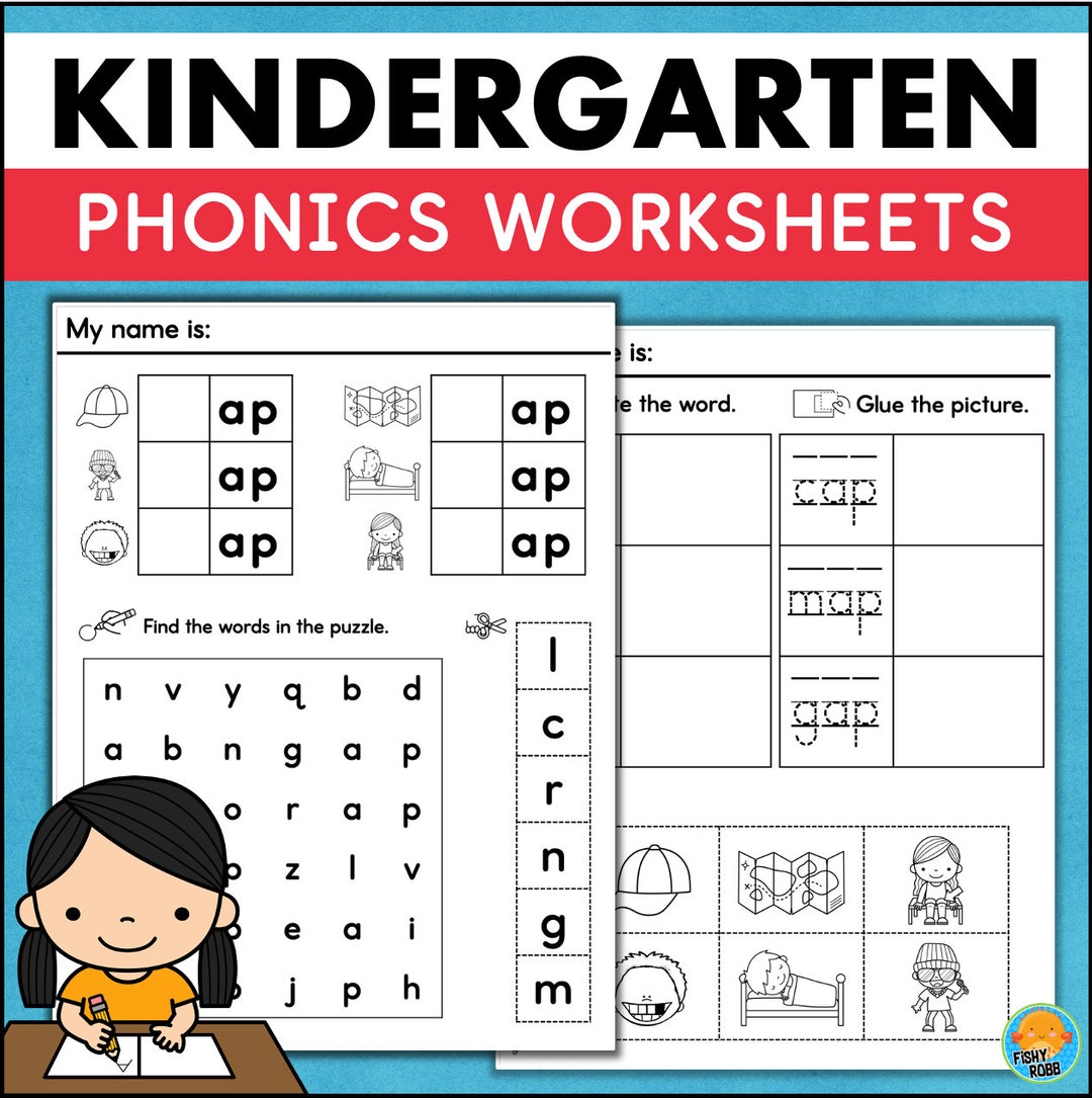 Kindergarten Learn at Home Reading Worksheets CVC Word Families Reading ...