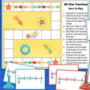 Fractions 5 Printable Math Games for 2 Players Learn at Home Homeschool ...