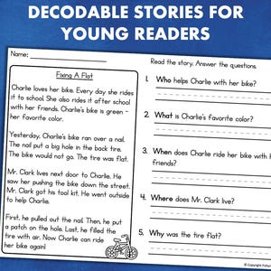 1st 2nd Grade Reading Comprehension Decodable Stories With WH Questions ...