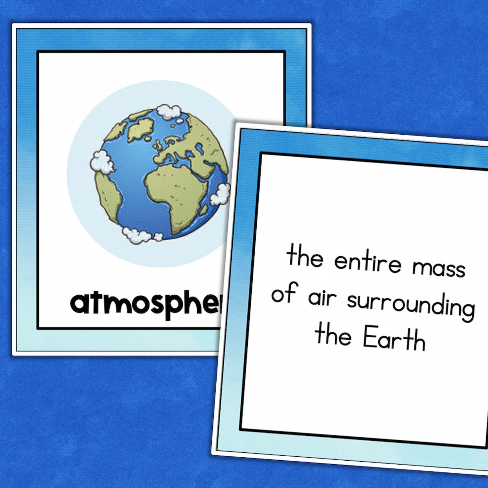 Weather and Climate Vocabulary Cards With Pictures & - Etsy