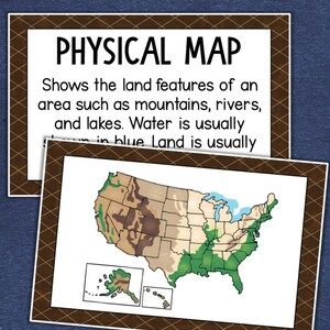 MAPS Map Skills Posters & Worksheet Social Studies Classroom Homeschool ...