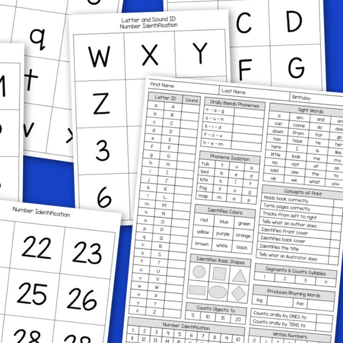 Kindergarten Skills Checklist and Assessments Math and Reading - Etsy