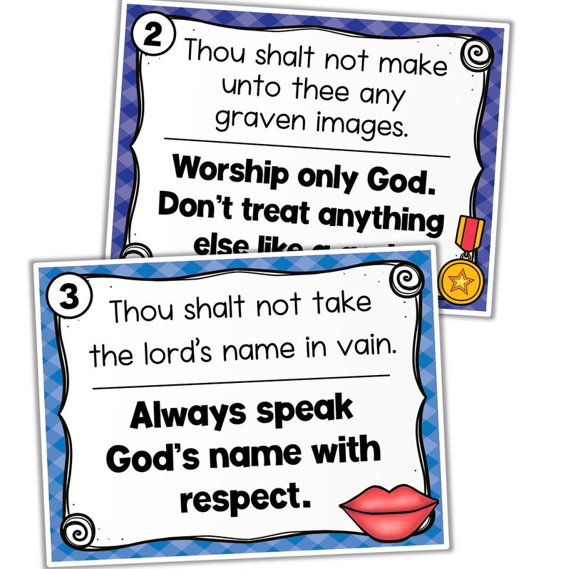 The Ten Commandments Printable Posters Christian Classroom Homeschool ...