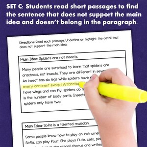 3rd Grade Reading Comprehension Cut & Paste Worksheets Main Idea ...